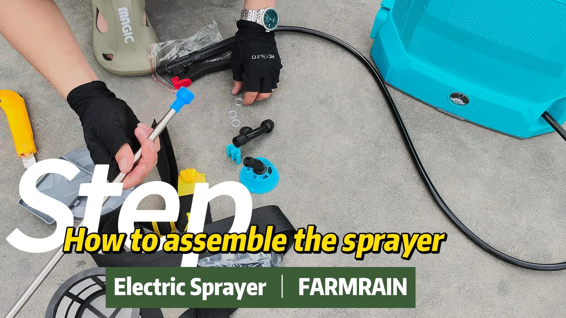 How to assemble the Electric Knapsack Sprayer